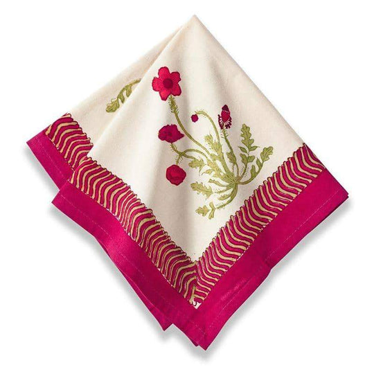 Poppies Red/Green Napkin – Charleston Street